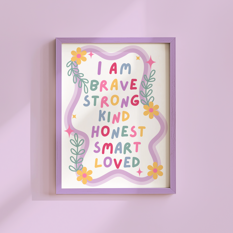 Positive Affirmations Poster – Colourful Girls Nursery Room Wall Art ...